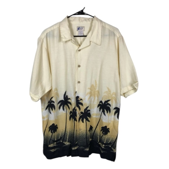 Cherokee | Shirts | Cherokee Waikiki Wear Hawaiian Shirt M Palm Tree ...